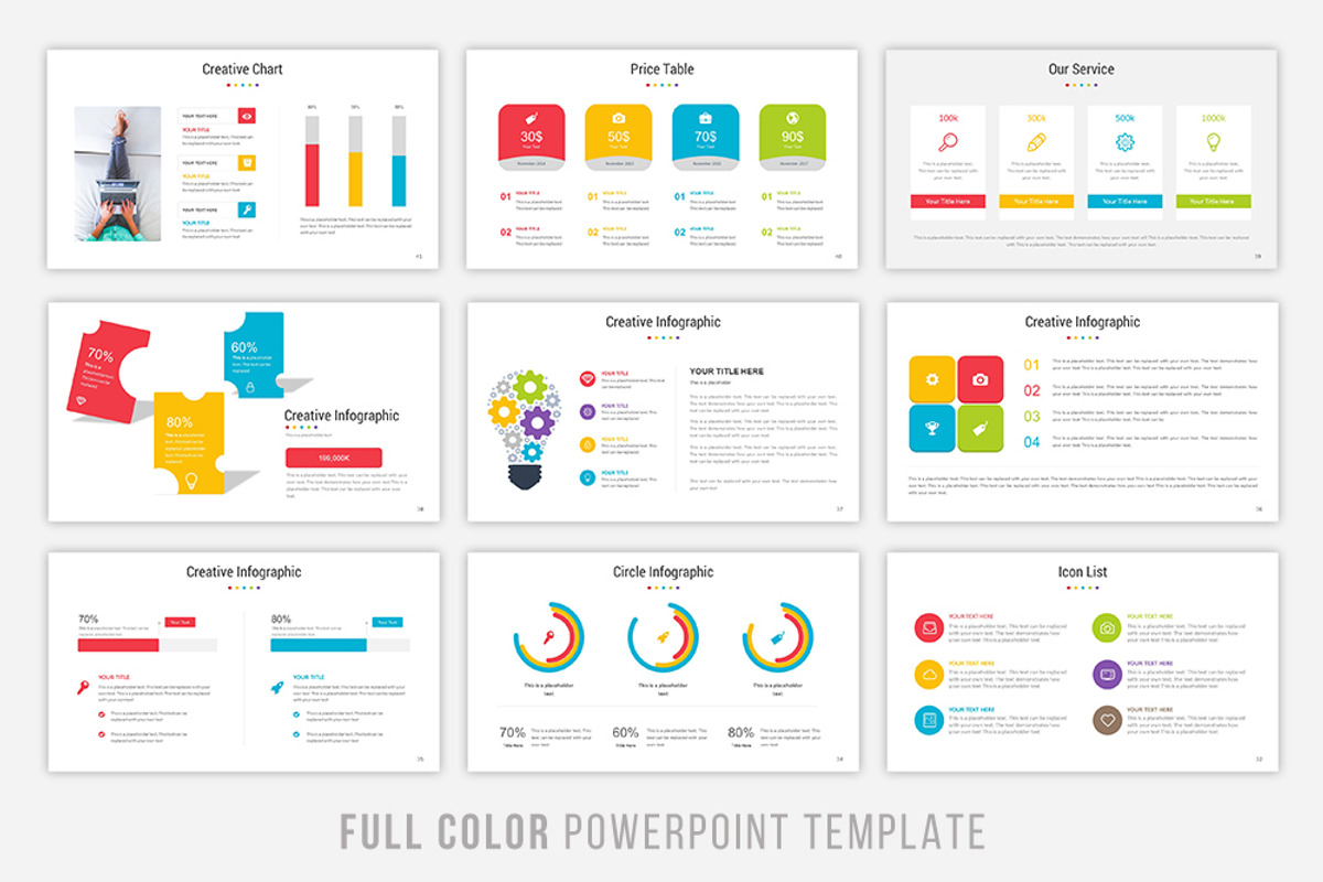 Full Color Powerpoint Template, a Presentation Template by RRGraph