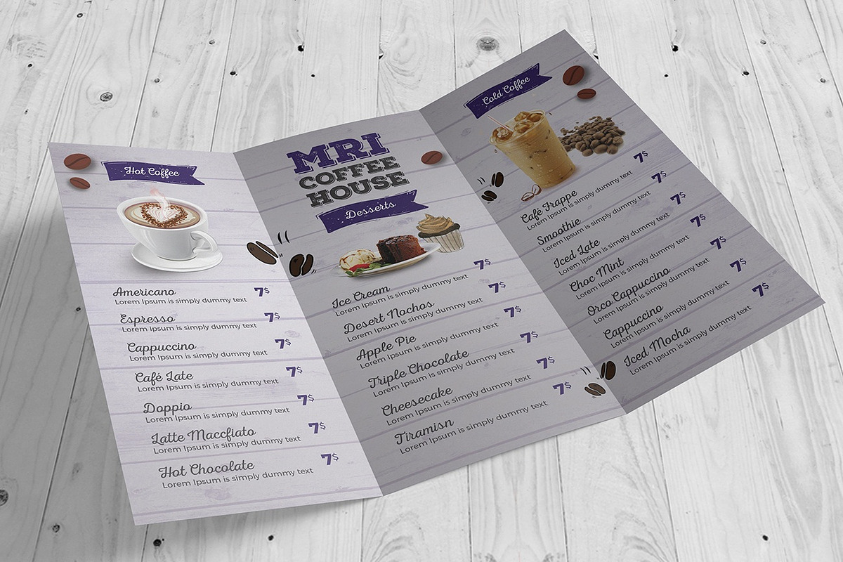Coffee Menu Trifold, a Brochure Template by MRI STUDIO