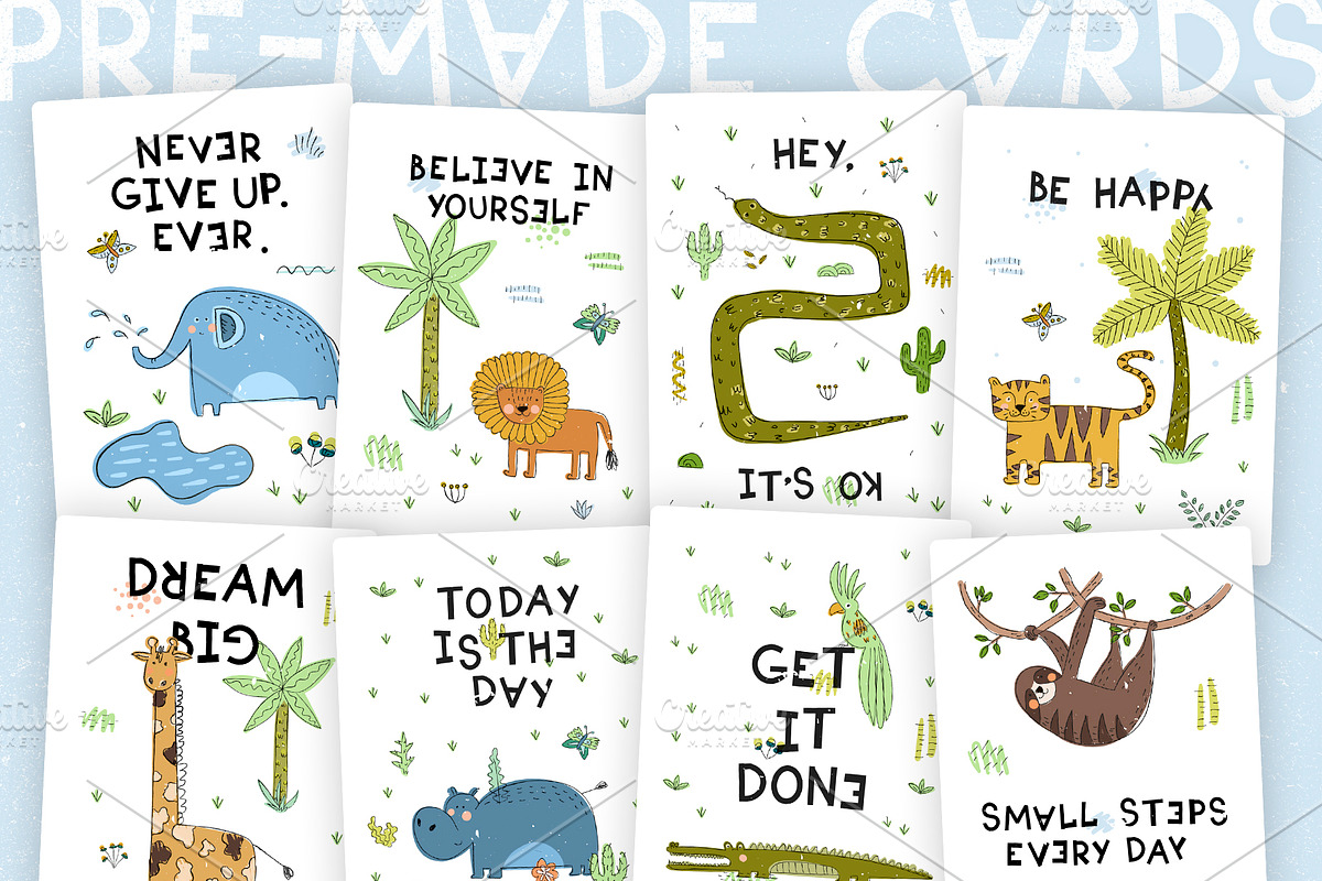 Safari. Design set., an Animal Illustration by kuchuk_design