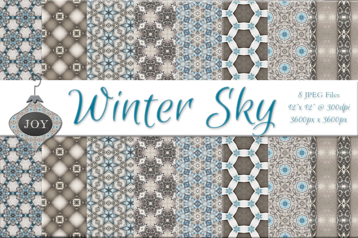 Winter Sky Blue Pattern Backgrounds | Graphic Patterns ~ Creative Market