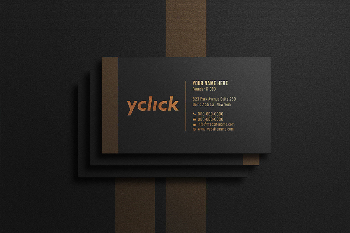 20 Gold Foil Business Card Mockup
