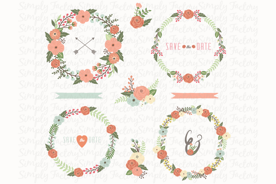 Floral Wedding Wreath Set, an Illustration by Simply Factory