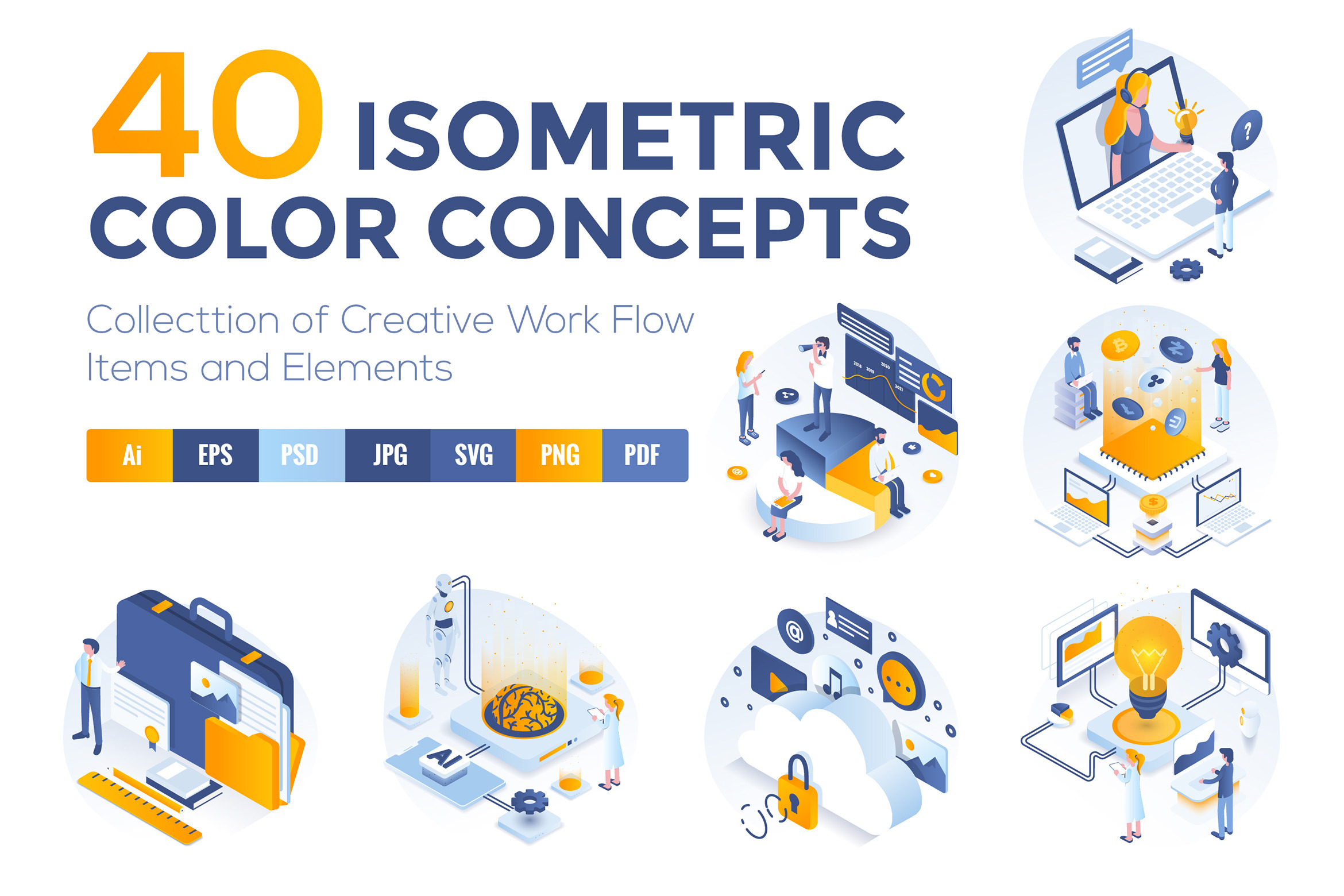 Set of Modern Isometric Concepts, an Education Illustration by Creative ...