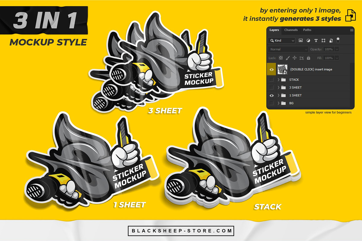 Custom shape Vinyl Sticker Mockup