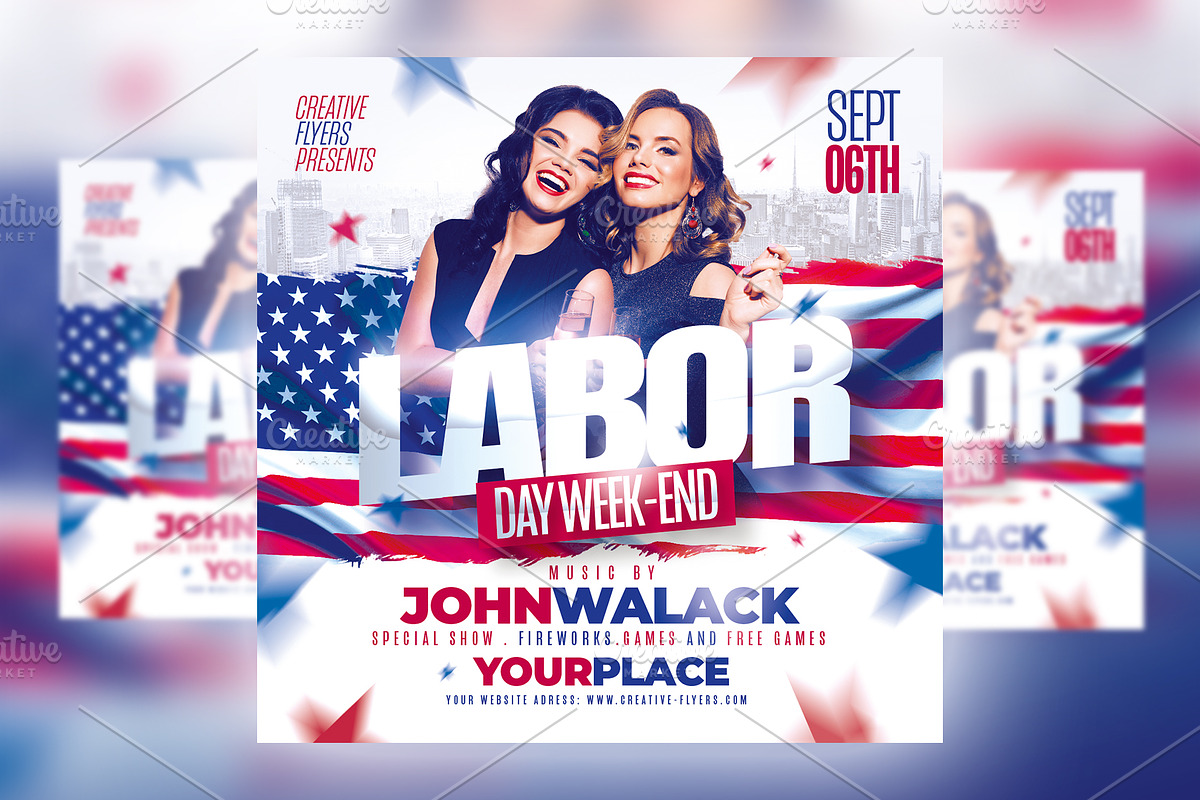 Labor Day Flyer Template, a Flyer Template by Rome B Creation ...