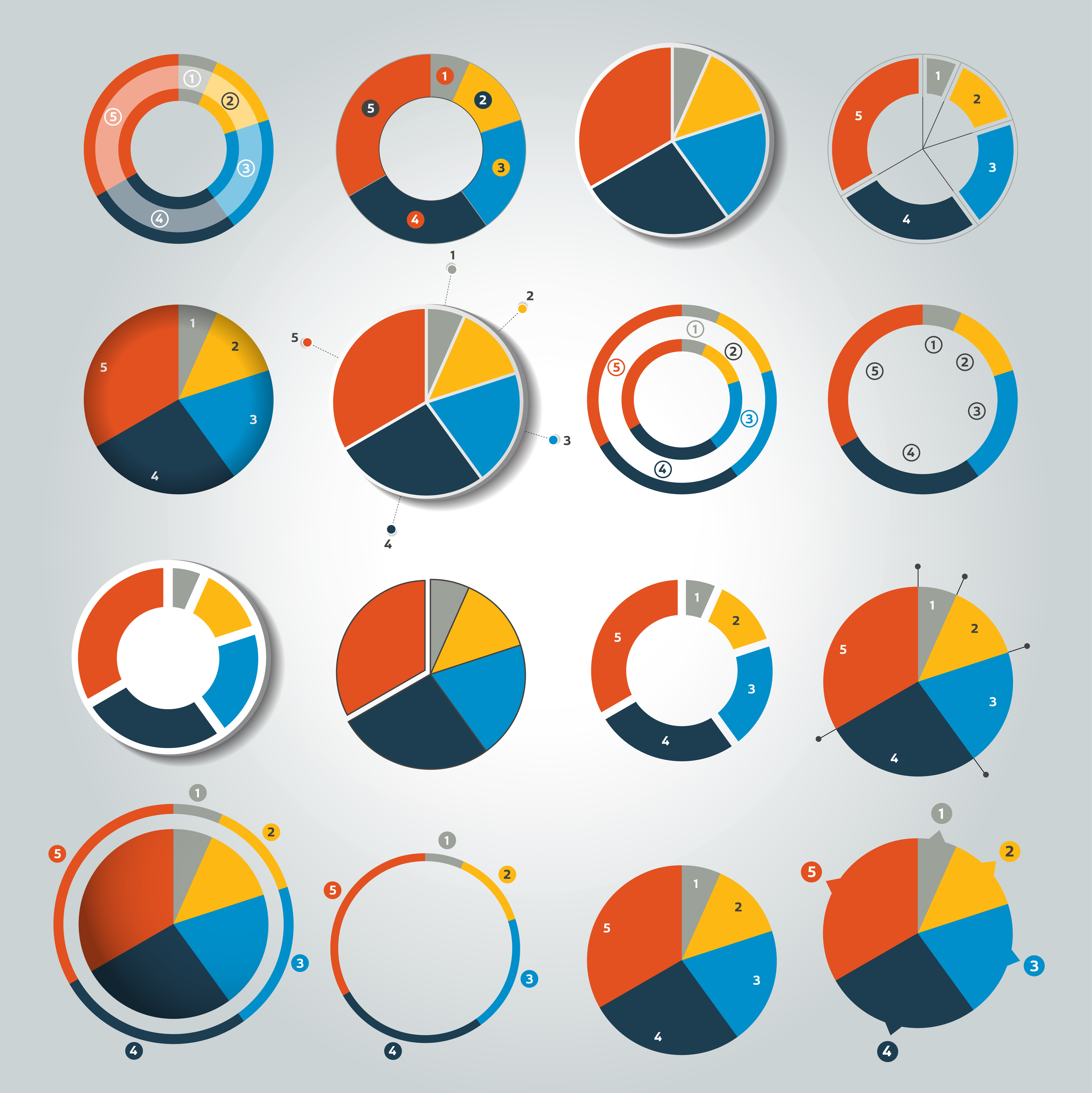 Big set of round, circle, chart, a Graphic by VectorAN