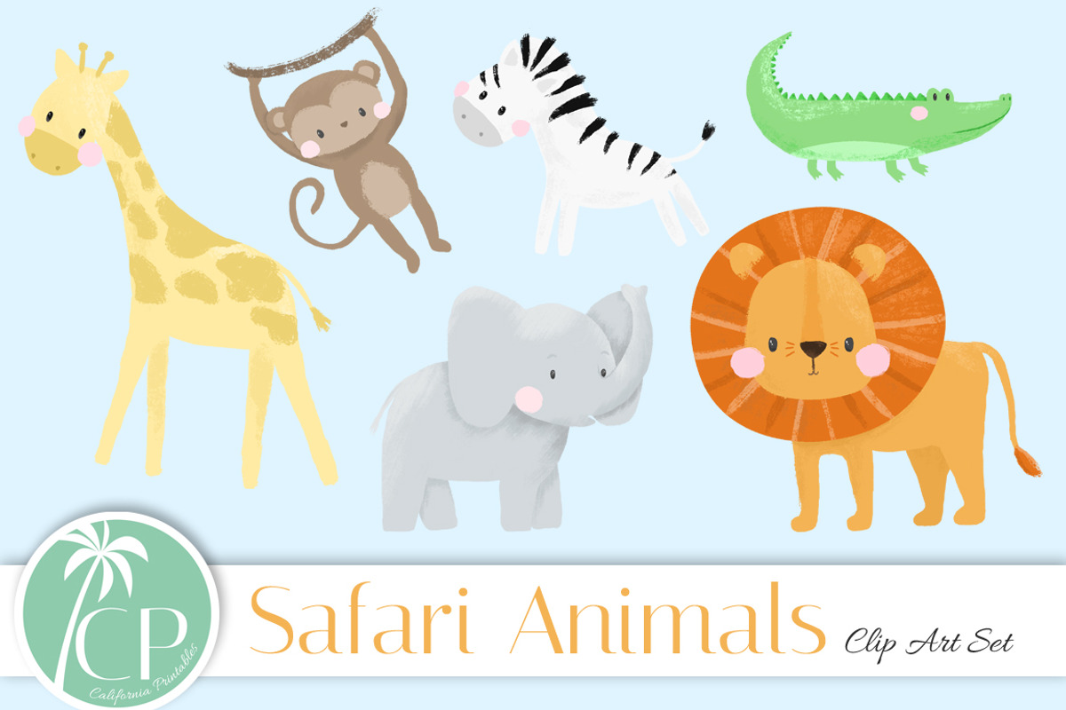 Safari Clip Art Set, an Animal Illustration by Nagore Rodriguez Design ...