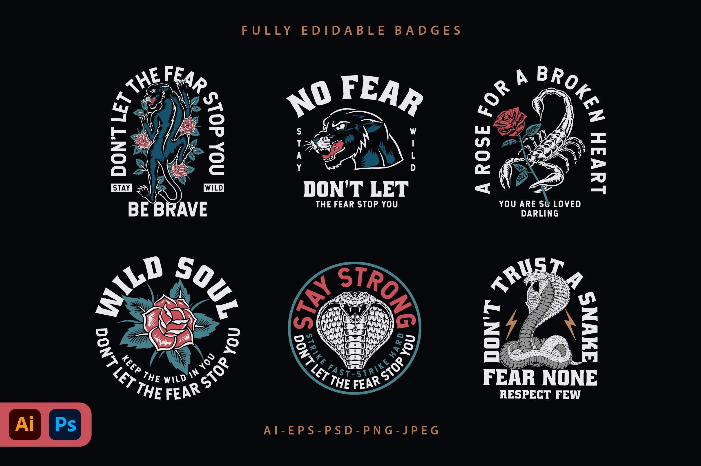 Set of wild theme vector artworks, a Branding & Logo Template by cd ...