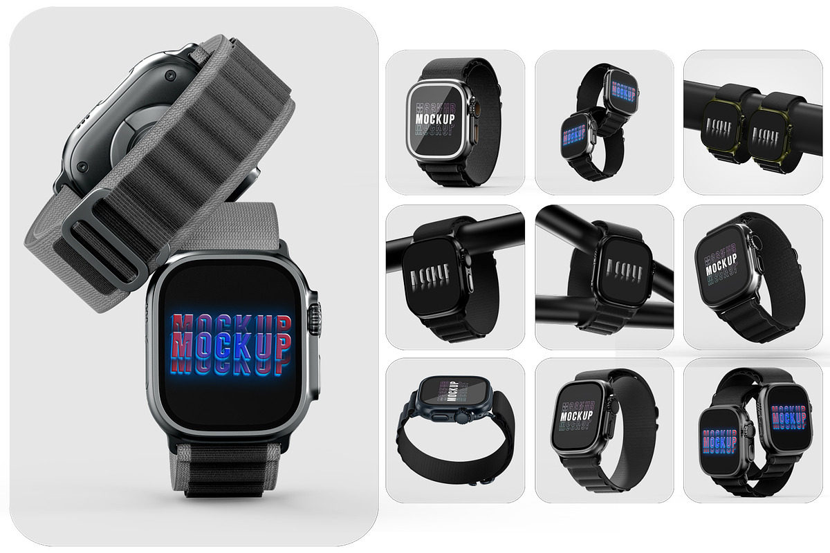Apple Watch Ultra Mockup, a Wearable Device Mockup by pixelmock