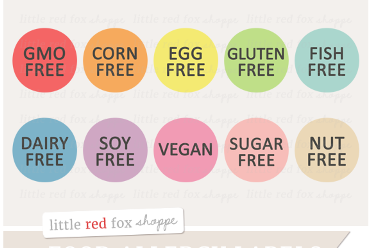 Food Label Clipart, a Food Illustration by Little Red Fox Shoppe