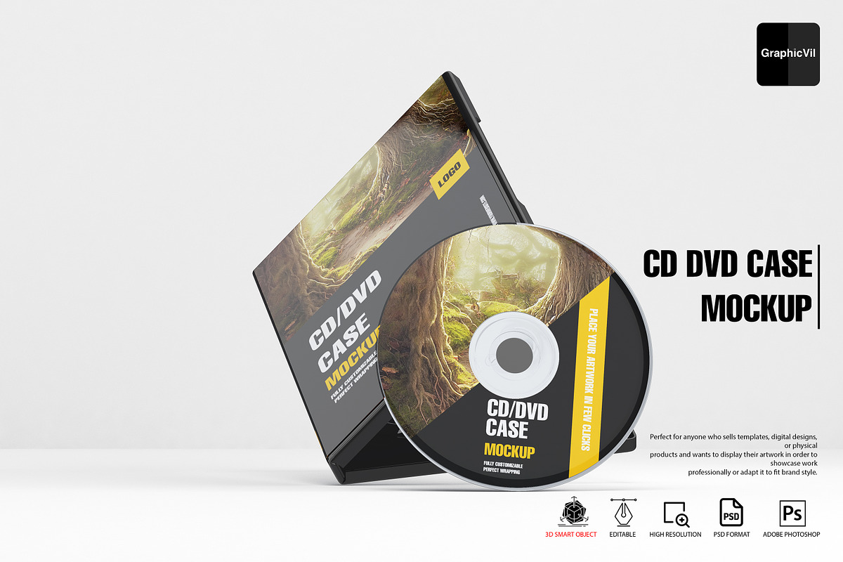 9 PSD CD DVD Disk Mockup