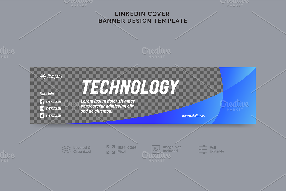 6 Technology Linkedin Banner | Creative Market