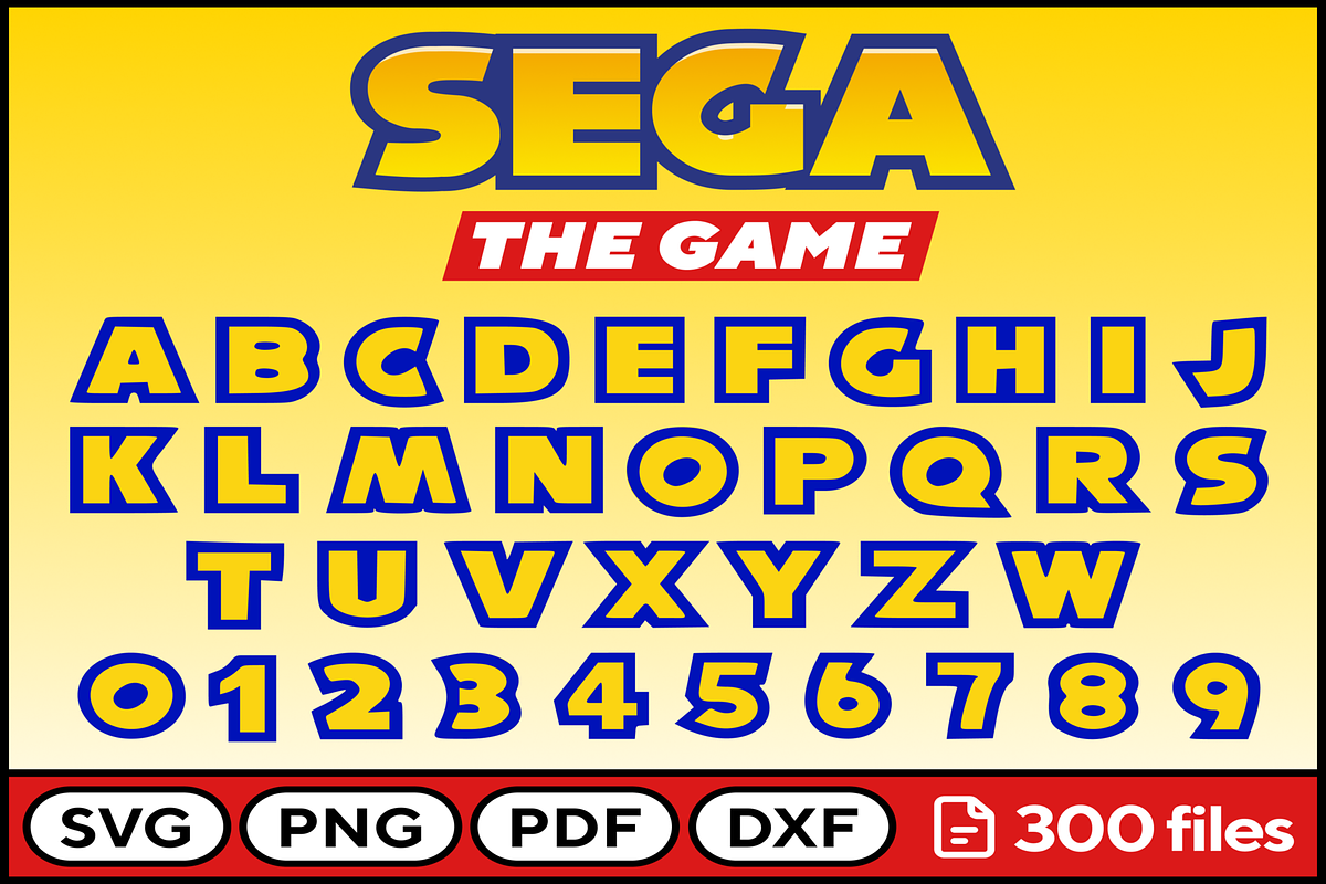 Sega Game Font Svg Png Pdf Dxf, an Object Graphic by Custom Fonts ...
