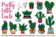 Pretty Little Cacti Clip Art, an Illustration by Cozy Cat Design