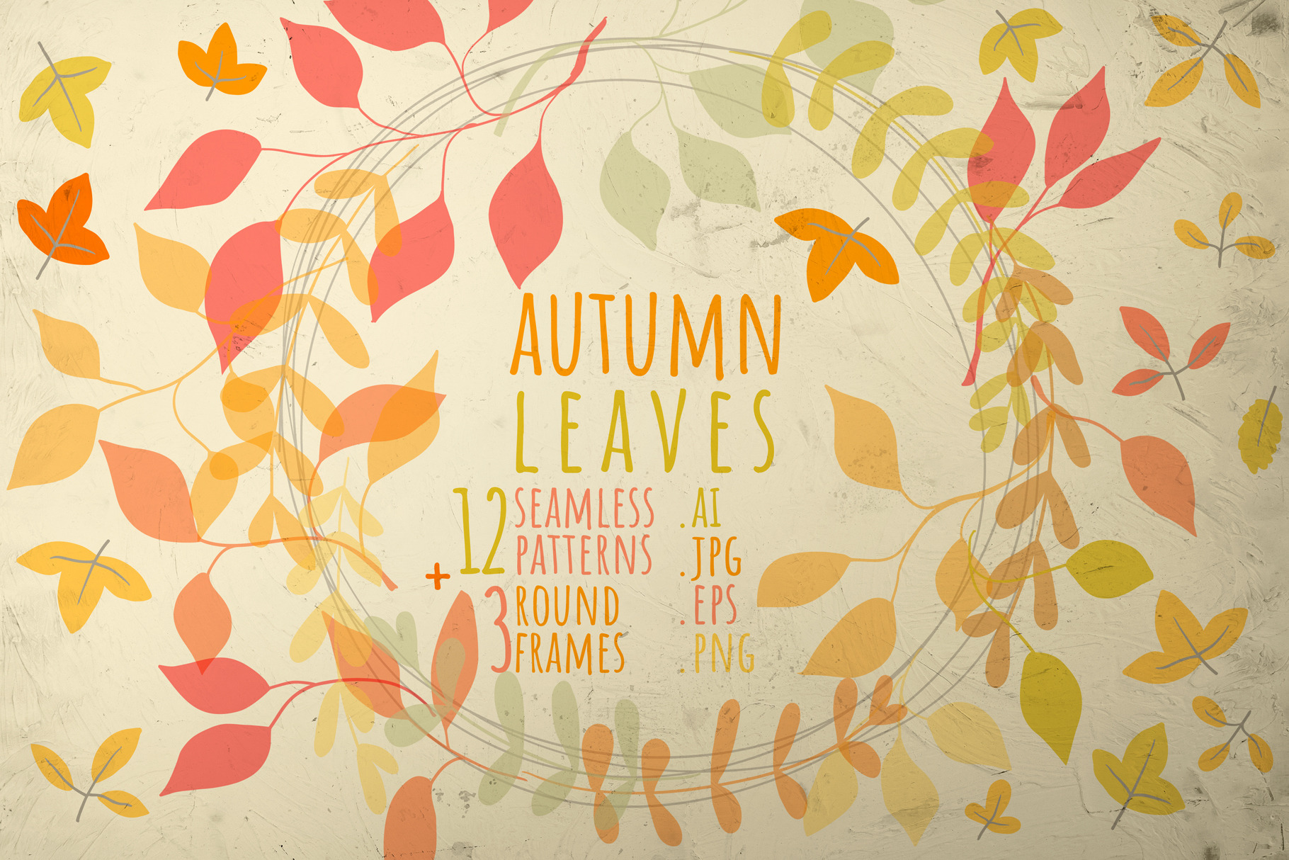 12 autumn patterns + 3 round frames, a Pattern Graphic by pineart ...