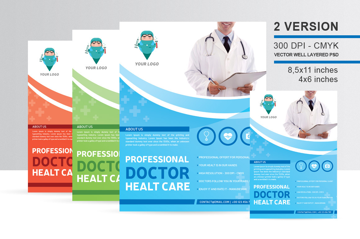 Professional Doctor Health Flyer, a Flyer Template by Manudesign