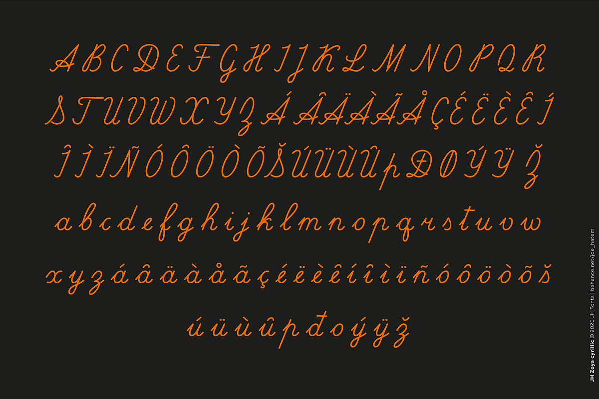 JH Zoya cursive cyrillic / latin