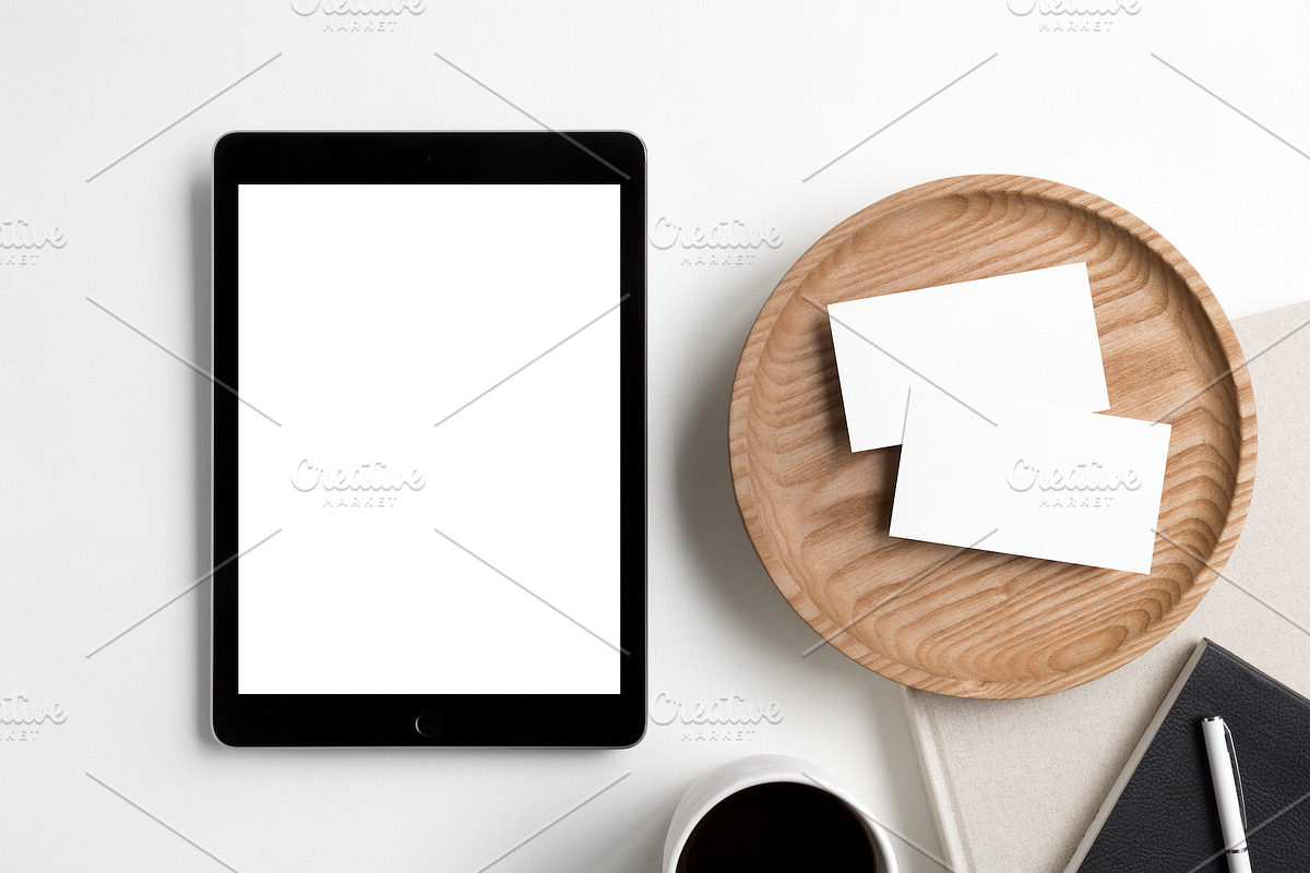 iPad & Business Card Photo Mockup, an iPad Mockup by Moyo Studio