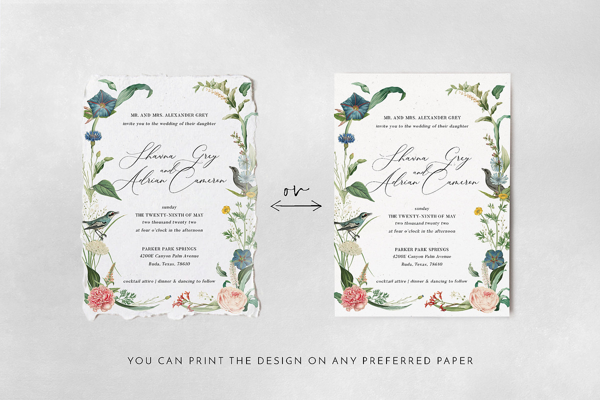 Secret Garden Wedding Suite, an Invitation Template by BlueRobinDesignShop