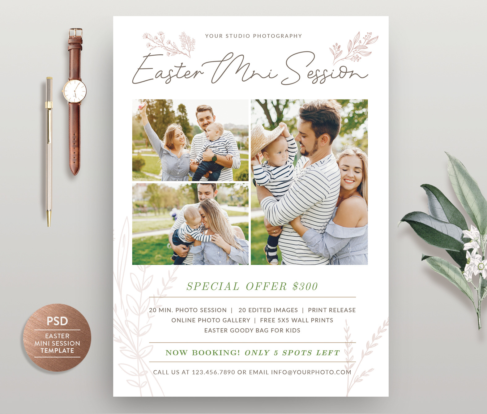 Easter Mini Session MS057, a Flyer Template by Bellenity Design ...