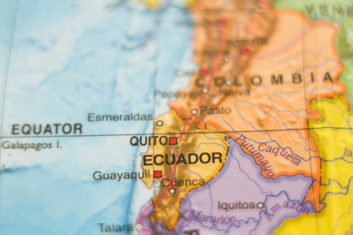 Republic of ecuador country map featuring map, ecuador, and quito, a ...