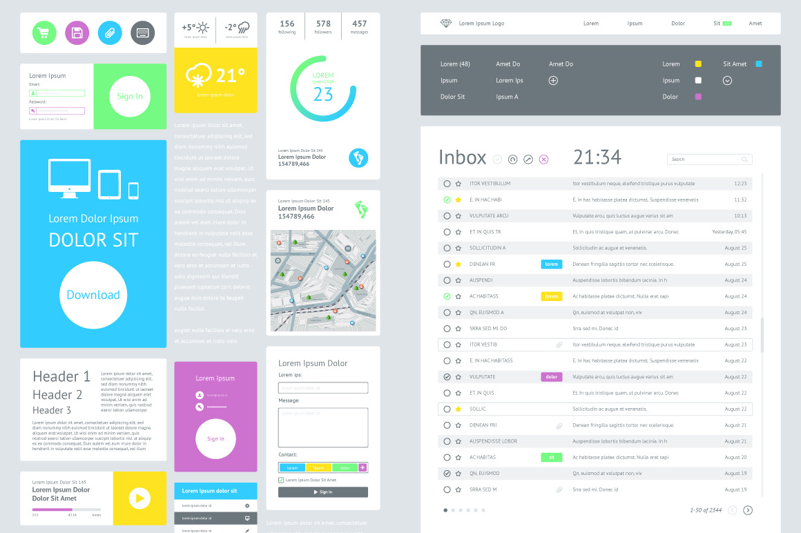 Elements of User Interface for Web., a Templates & Theme by fet