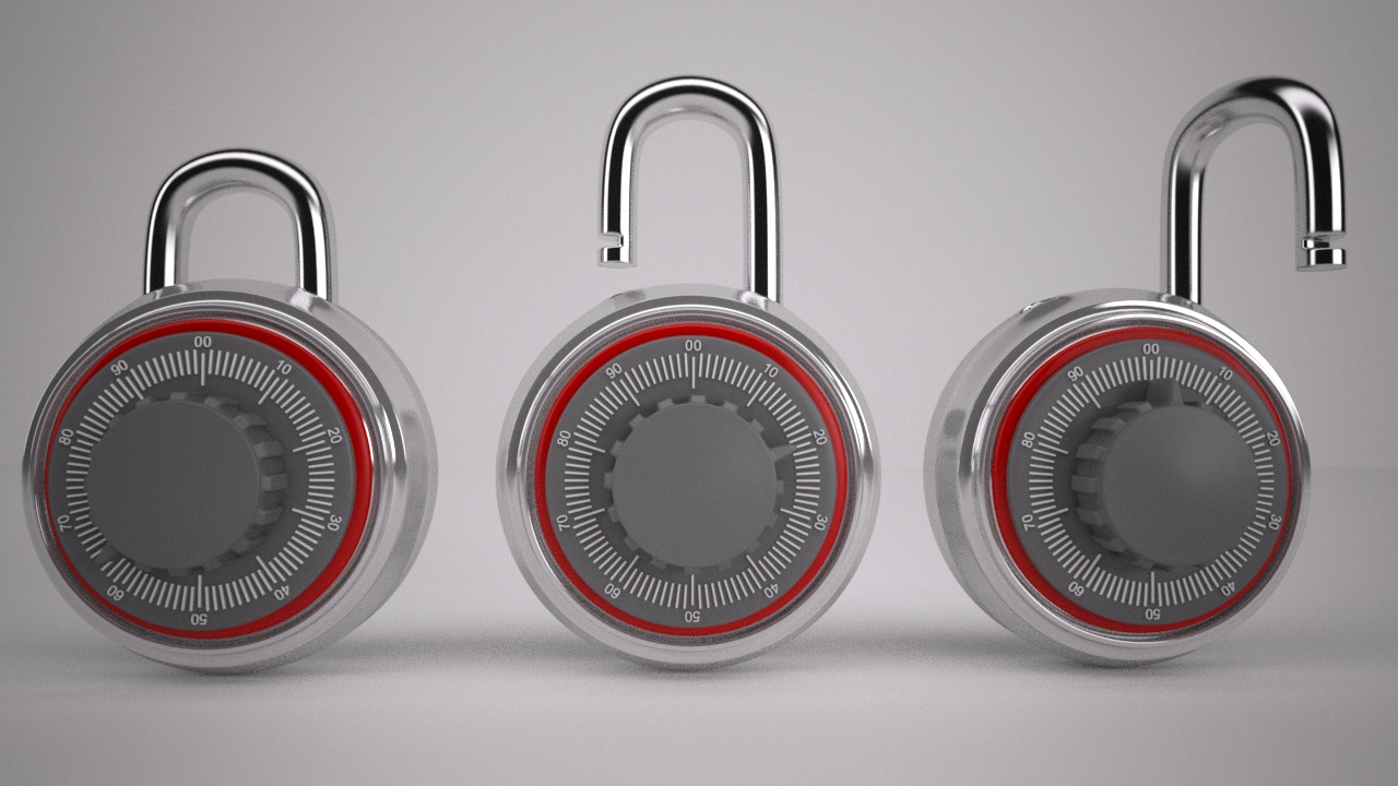 Combination Padlock, an Object 3D Model by kjpargeterimages