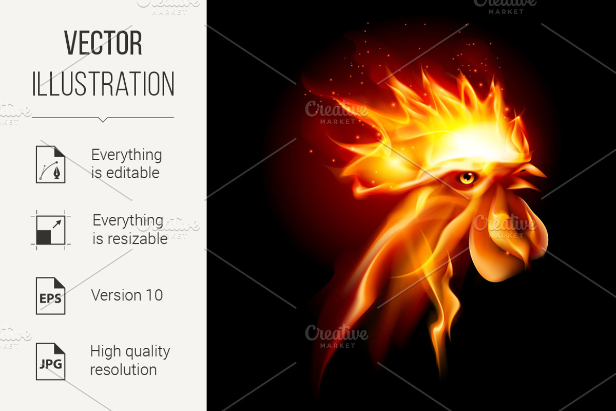 Fire Rooster, a Graphic by DvargShop