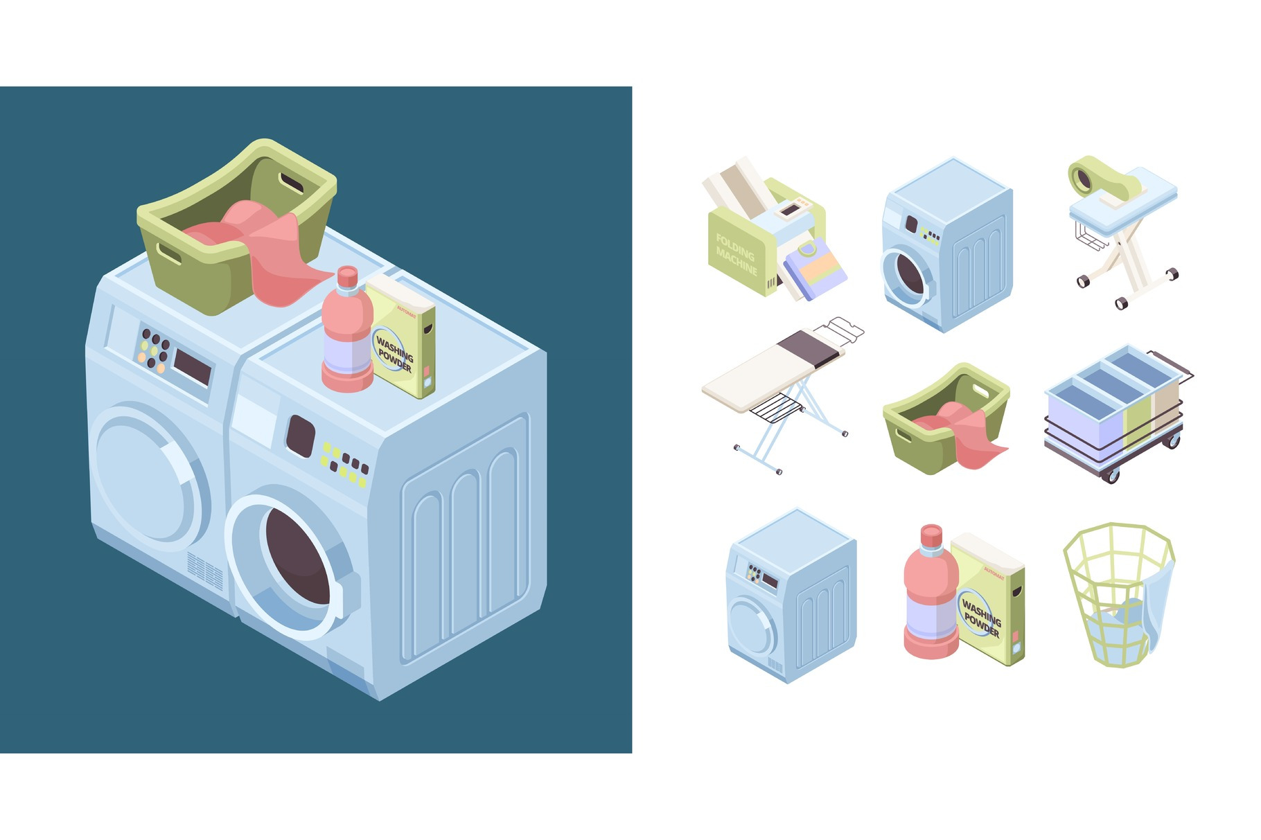 Laundry service. Powder detergent | Background Graphics ~ Creative Market