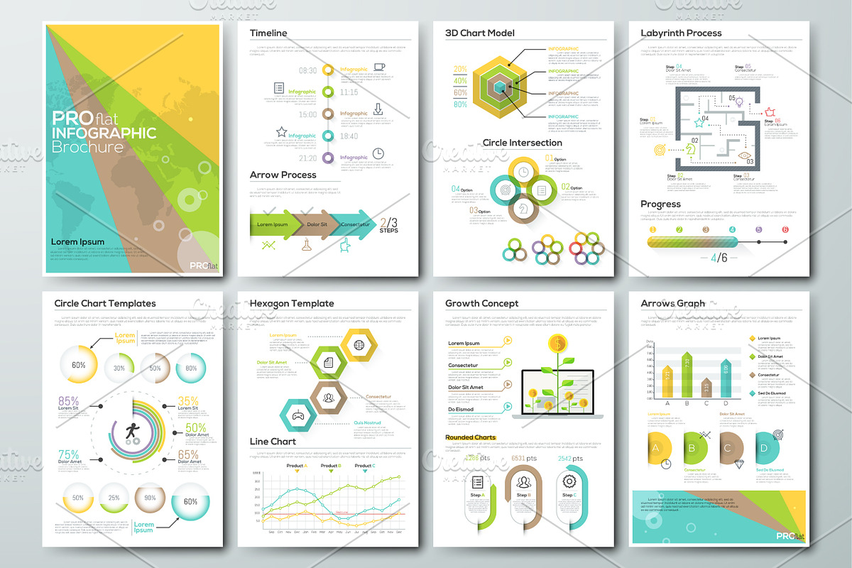 Pro Flat Infographic Brochures. P2, a Brochure Template by Andrew Kras ...
