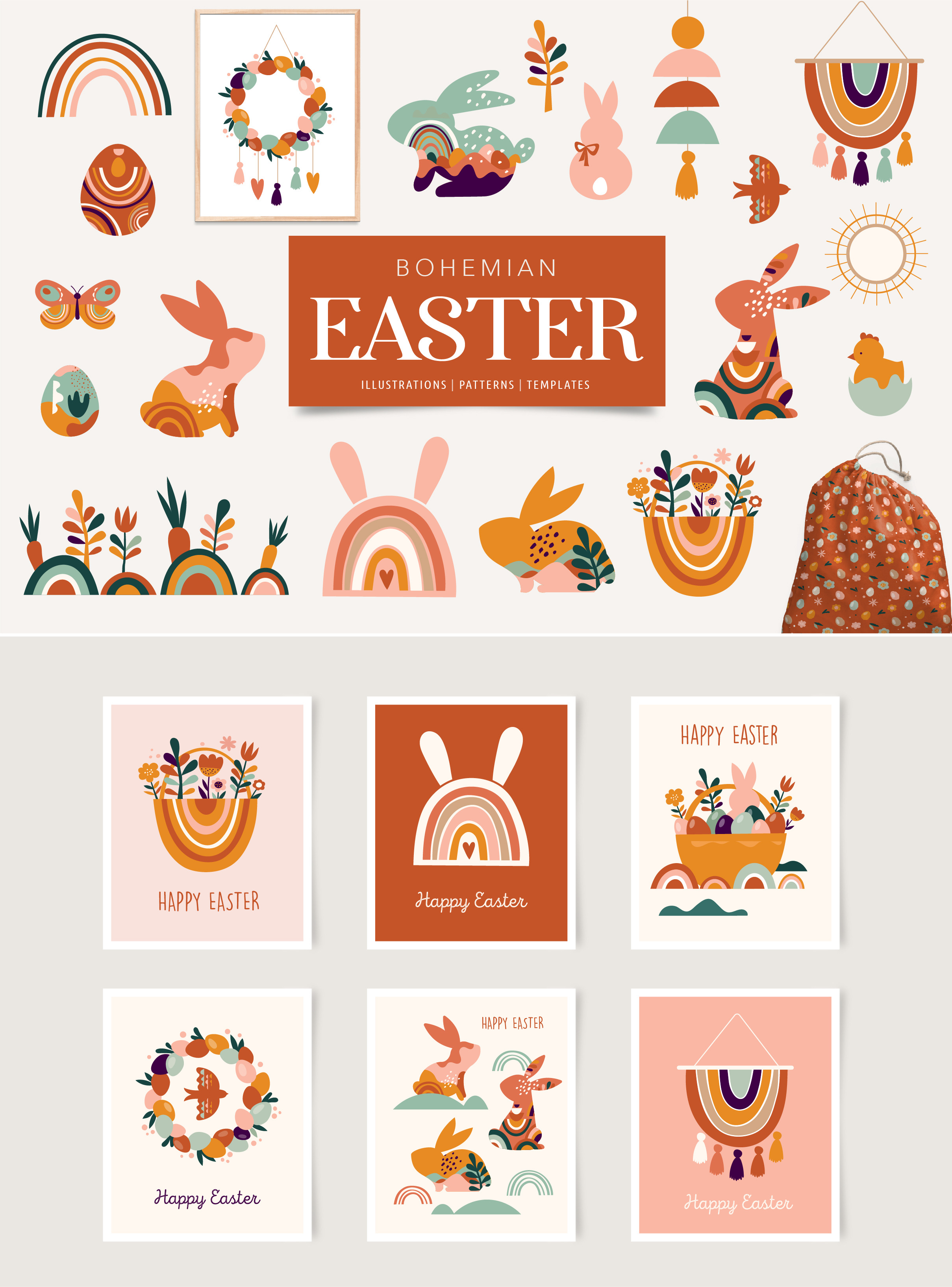Bohemian Easter collection, a Decorative Illustration by Marish