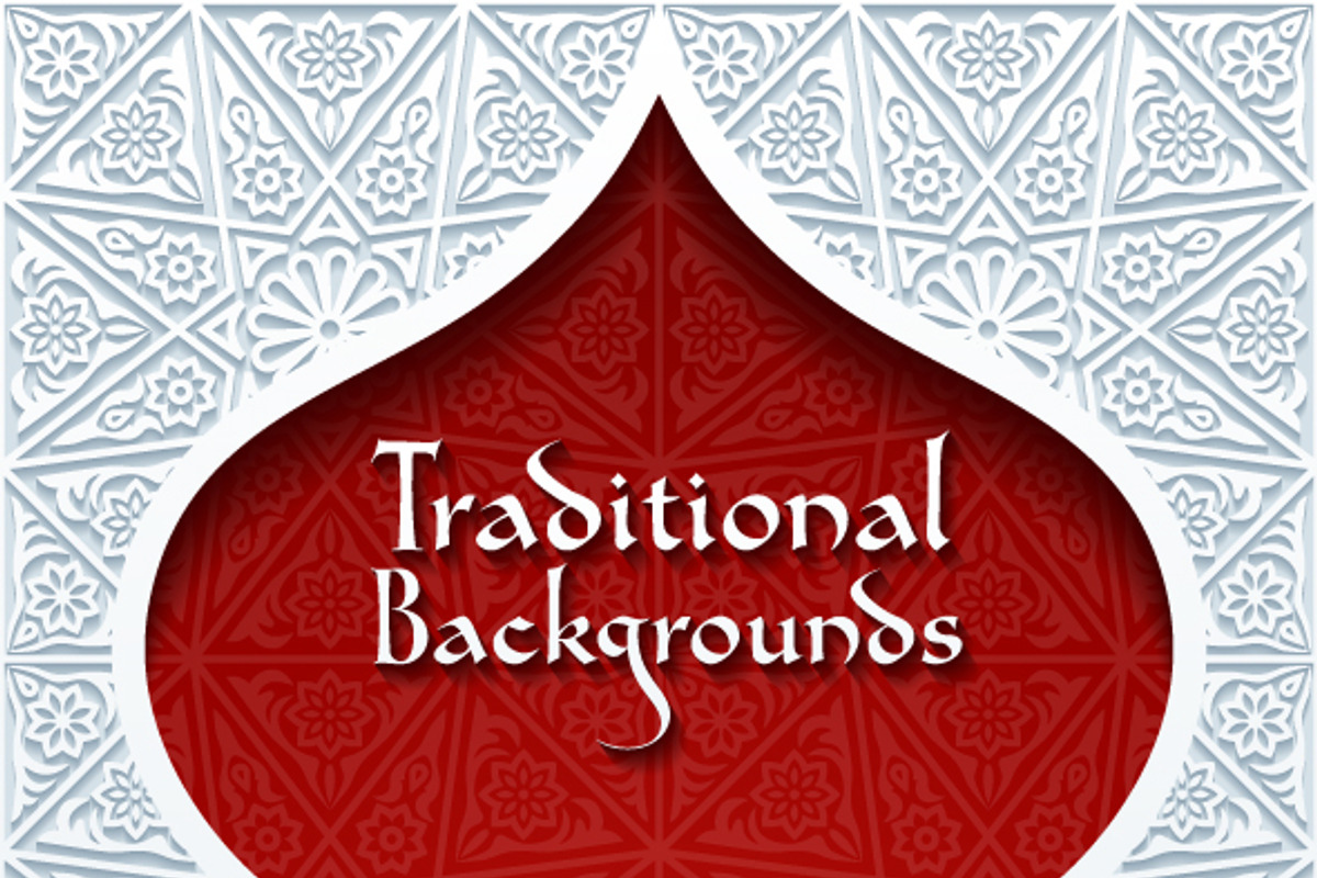 Set of traditional backgrounds, a Decorative Illustration by Absent A