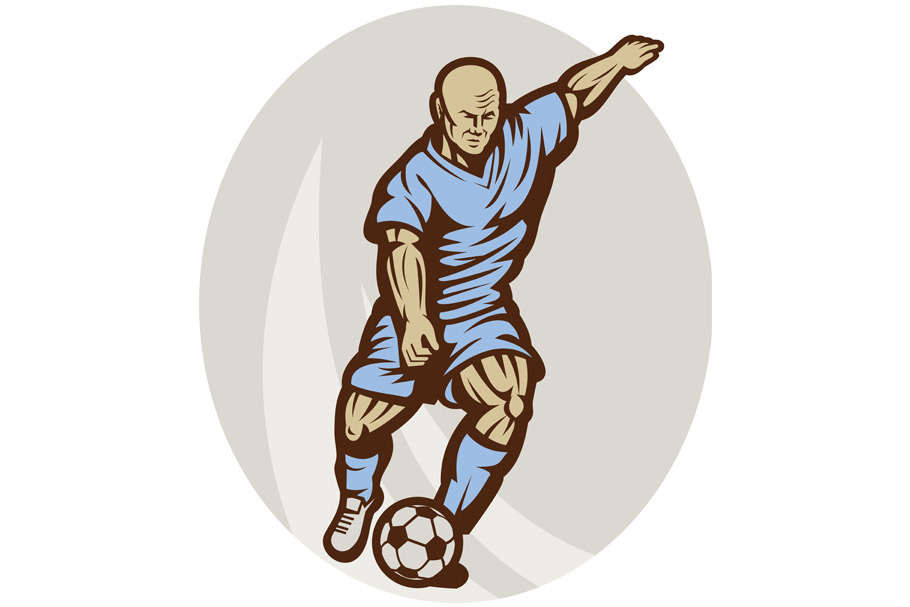 Soccer player kicking the ball | Illustrations ~ Creative Market