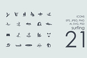 21 surfing icons | Icons ~ Creative Market