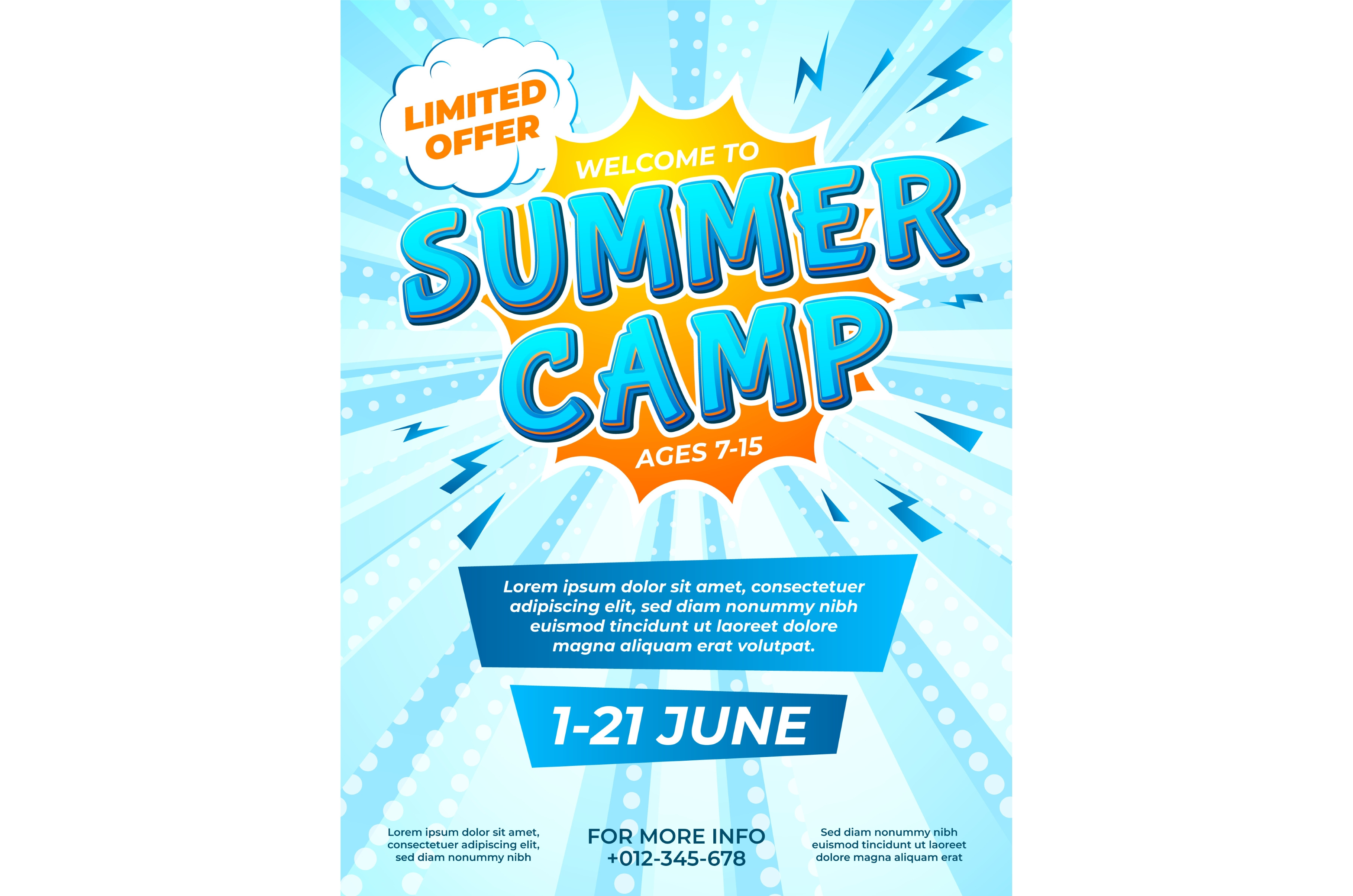 Summer camp poster. Child journey | Background Graphics ~ Creative Market