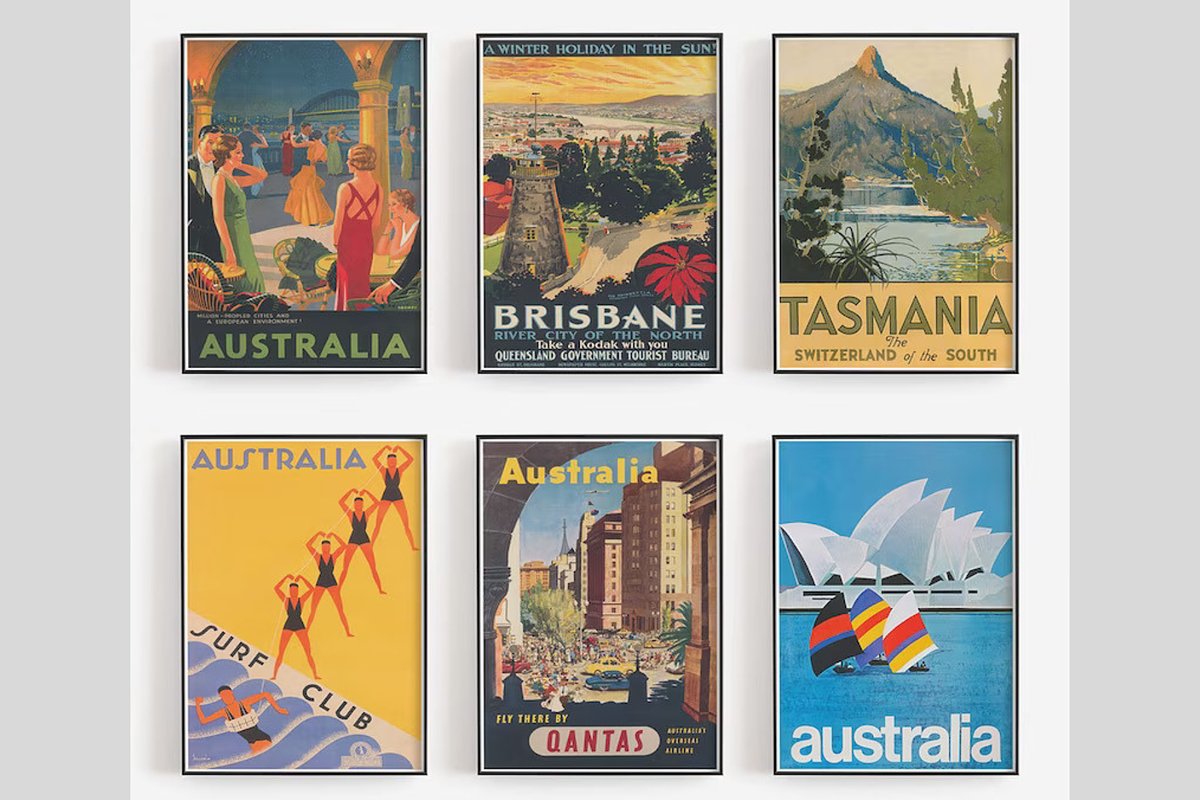 6 Vintage Australian Posters, an Object Graphic by HaithamSimas