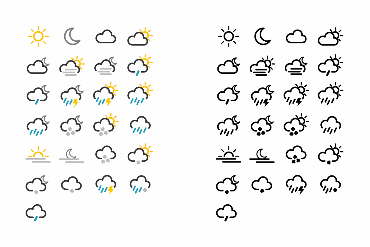 Weather icon set [vector, svg, png], an Icon by Henryvdwal