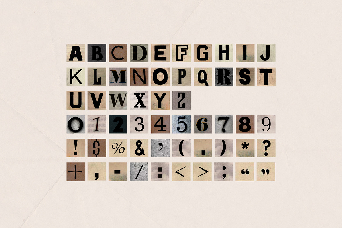 Collage Font, a Font by elvinova