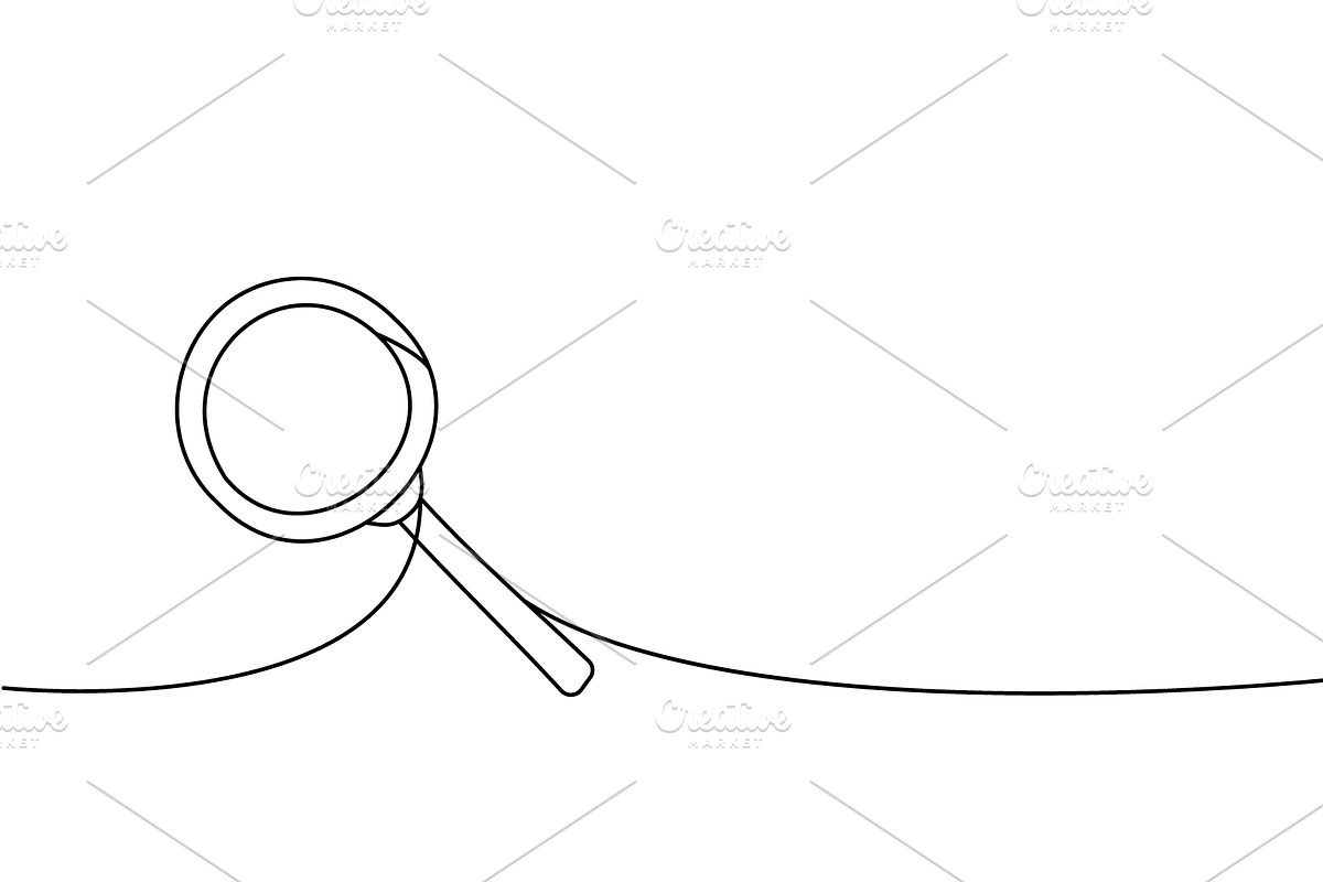 Magnifying glass one line continuous, a Texture Graphic by GraphiShop