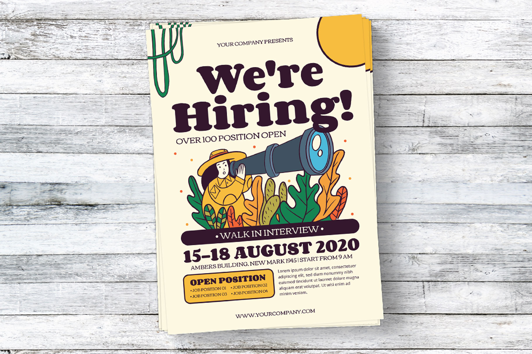 Playful Job Vacancy Flyer, a Flyer Template by Aiyari Graphic
