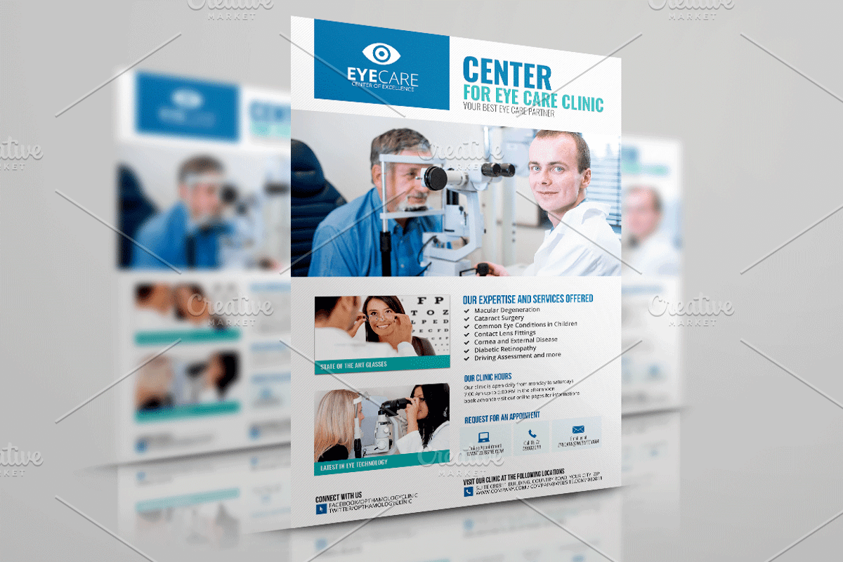 Eye Care Medical Flyer, a Flyer Template by PSDPixel