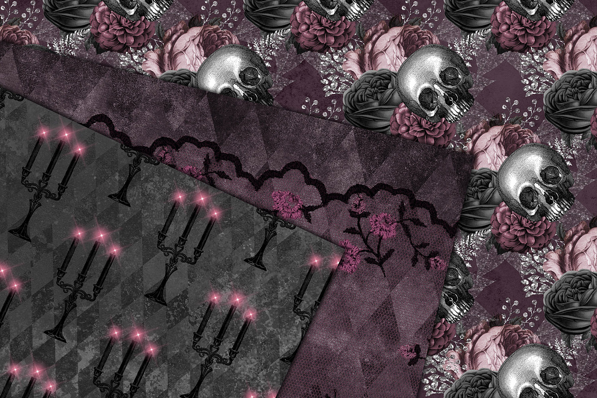 Vampire Heart Digital Paper, a Pattern Graphic by Digital Curio