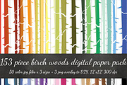 153 Piece Birch Forest Digital Paper, a Texture Graphic by The Geekery ...