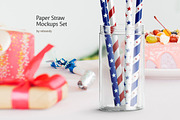 Paper Straw Mockups Set, a Merchandise Mockup by rebrandy