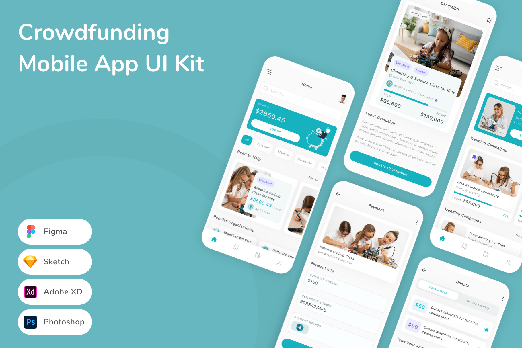 Crowdfunding Mobile App UI Kit, an UI Kit Template by Betush
