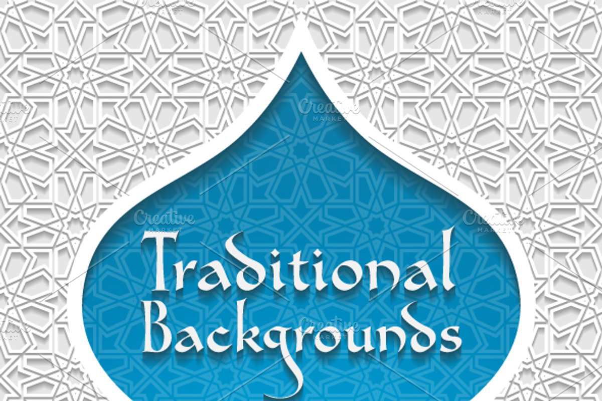 Set of traditional backgrounds, a Decorative Illustration by Absent A