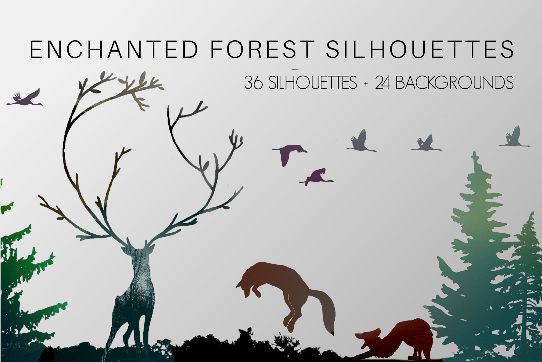 Enchanted Forest Silhouettes, an Animal Illustration by Storyteller ...