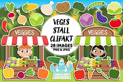 Vegetable Stall Clipart, a Food Illustration by Lime & Kiwi Designs