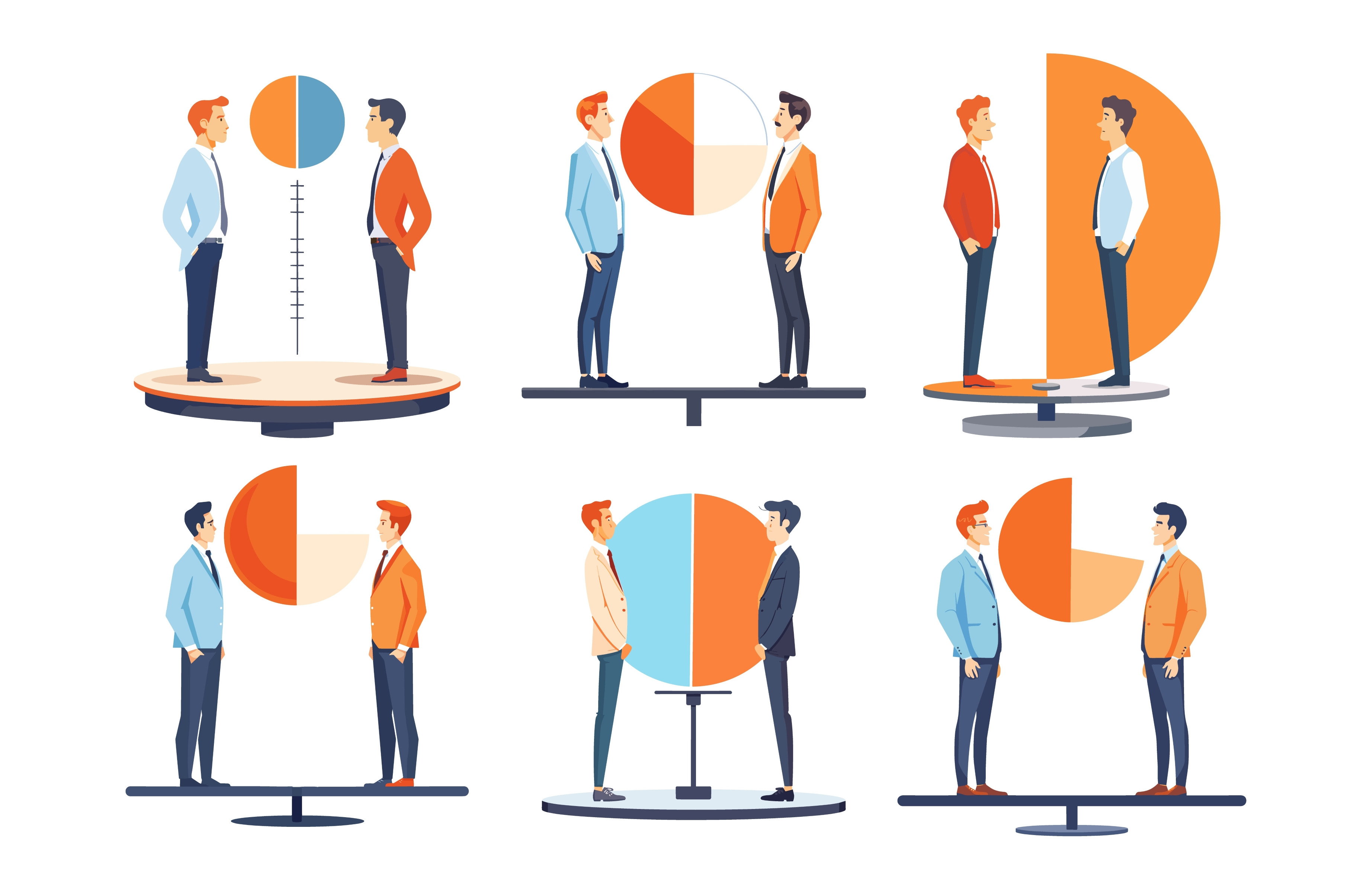 Business comparison cartoon vector, a Person Illustration by Onyx