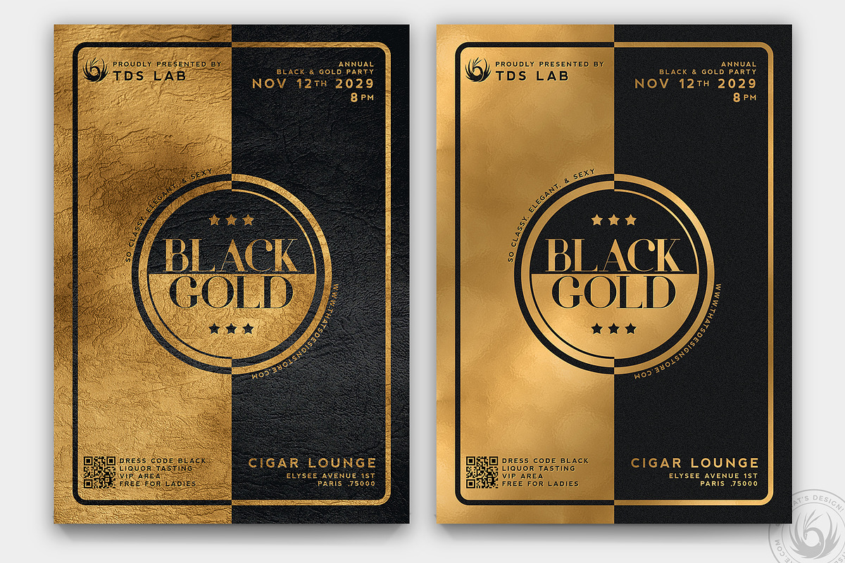 Black and Gold Flyer Template Design